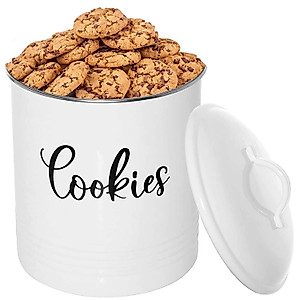 Home Acres Designs Farmhouse Cookie Jar - Rustic Canister w/ Lid for Candy, Cookies & Dessert - Vintage Container for Storage