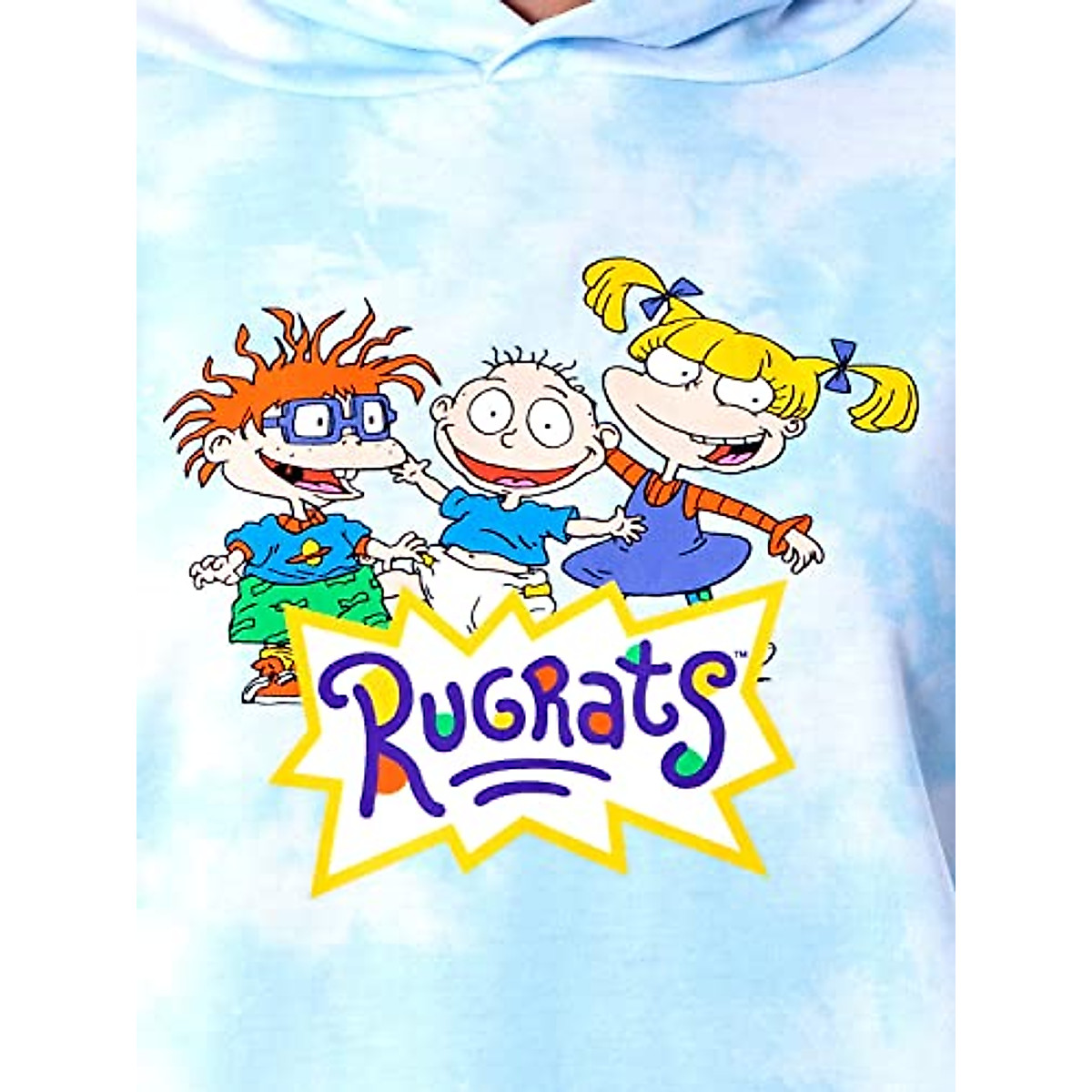 INTIMO Rugrats Cartoon Tie Dye Womens' Pajama Loungewear Hooded Jogger Set PJ (X-Small) Blue
