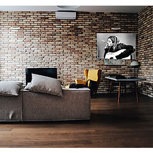 Kurt Cobain - Black & White Music Poster (Smoking With Signed Guitar) (Nirvana) (Size: 36" x 24") (Unframed)