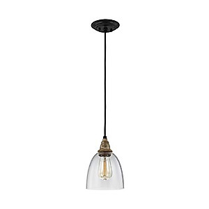 Feiss P1394DFW/DWZ Matrimonio Glass Pendant Lighting, Brown, 1-Light (6"Dia x 9"H) 60watts