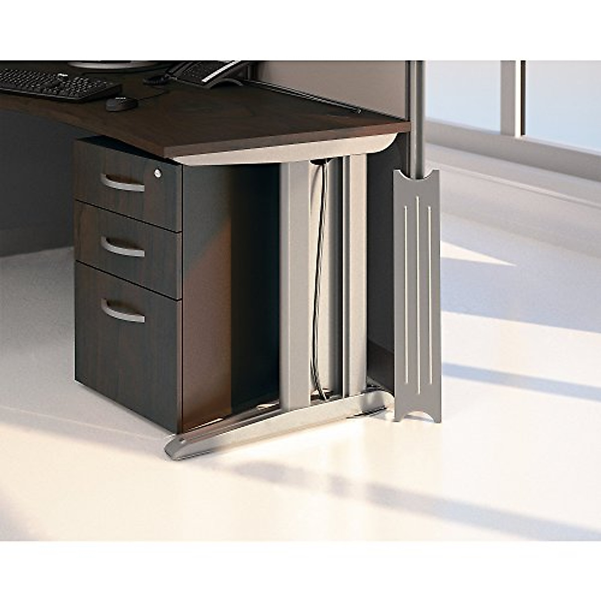 Bush Business Furniture WC36492-03STGK Home Office Furniture Set, Large, Mocha Cherry