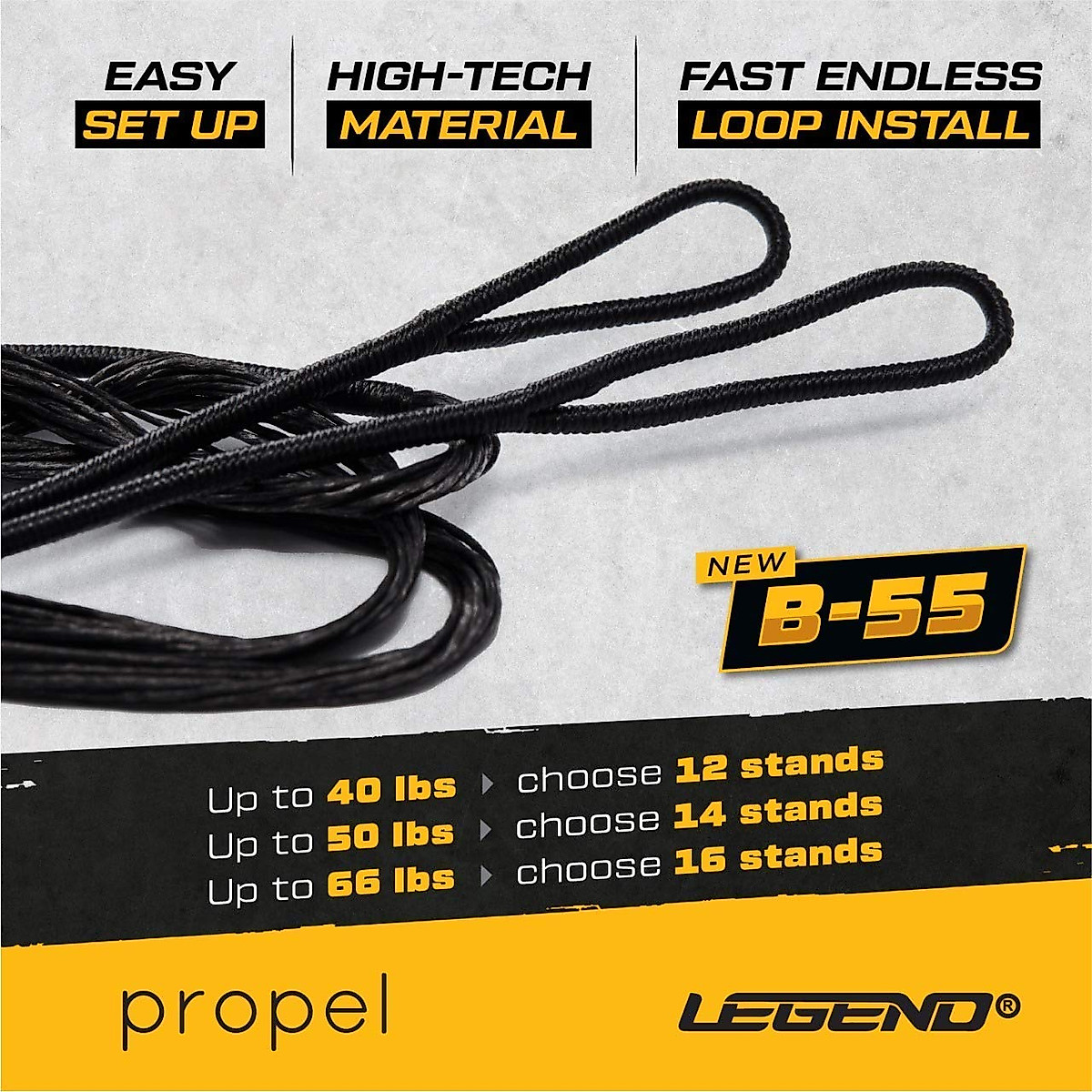 LEGEND Recurve Bow String - Dacron Bow String Replacement - Traditional Bowstrings - Recurve Bow Archery Accessories - Archery Equipment for Recurve Bows - Bowstring AMO 58 inch - 16 Strands