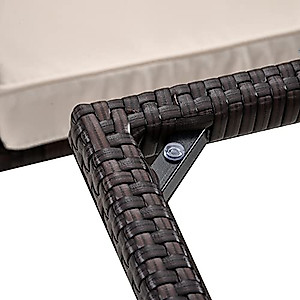 11 Piece Outdoor Garden Patio Furniture PE Rattan Wicker Dining Set Sectional Conversation Patio Set with Ottomans