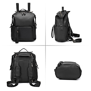 Diaper Bag Backpack for Mom Pu Leather Waterproof Multifunctional Large Capacity Travel Baby Bag with Changing Pad for Boy Girl Stroller Straps 2pcs White