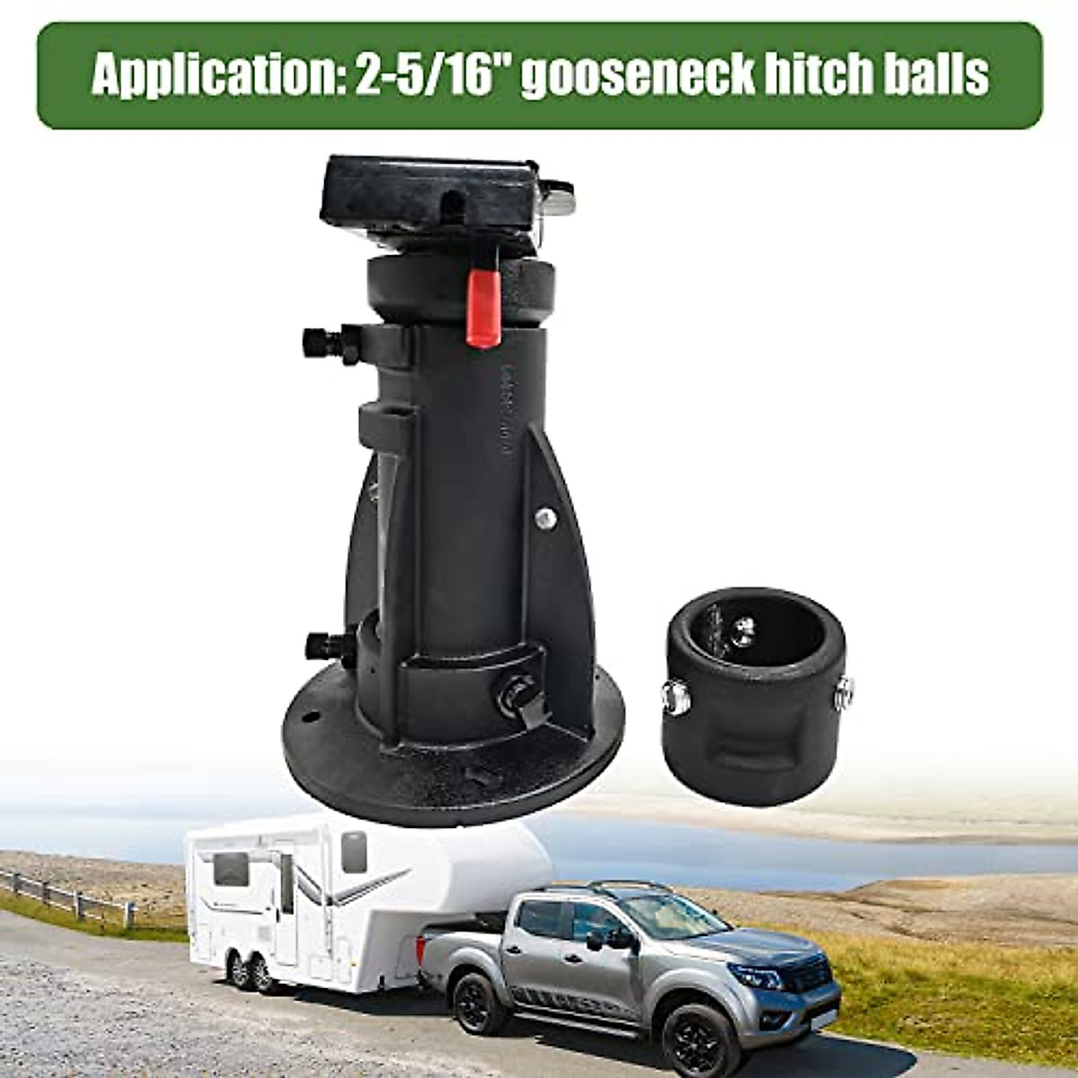 Blrack C5G1216 Adjustable Cushioned RV 5th Wheel to Gooseneck Adapter 12"-16"