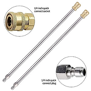 2Pcs Pressure Washer Extension Wand, 13 inch Jet Wash Extension Lance with 1/4 Inch Quick Connect for Power Washer