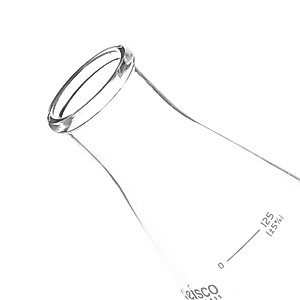 Erlenmeyer Flask, 125mL - Wide Neck - ASTM, Dual Graduated Scale - Borosilicate Glass - Wide Neck Flasks, Conical Flasks, Glass Flasks - Eisco Labs