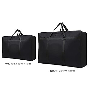 IWEIK Multipurpose Extra Large Storage Bags Laundry Bags for Space Saving Storage (230L, Black)