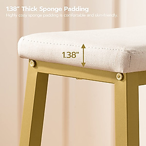 HOOBRO Bar Table Set of 2, 3 Piece Modern Bar Table and Chairs Set, 39.4'' Pub Table Dining Set, Counter Height Table, for Living Room, Kitchen Small Space, Gold and White GD14BT01