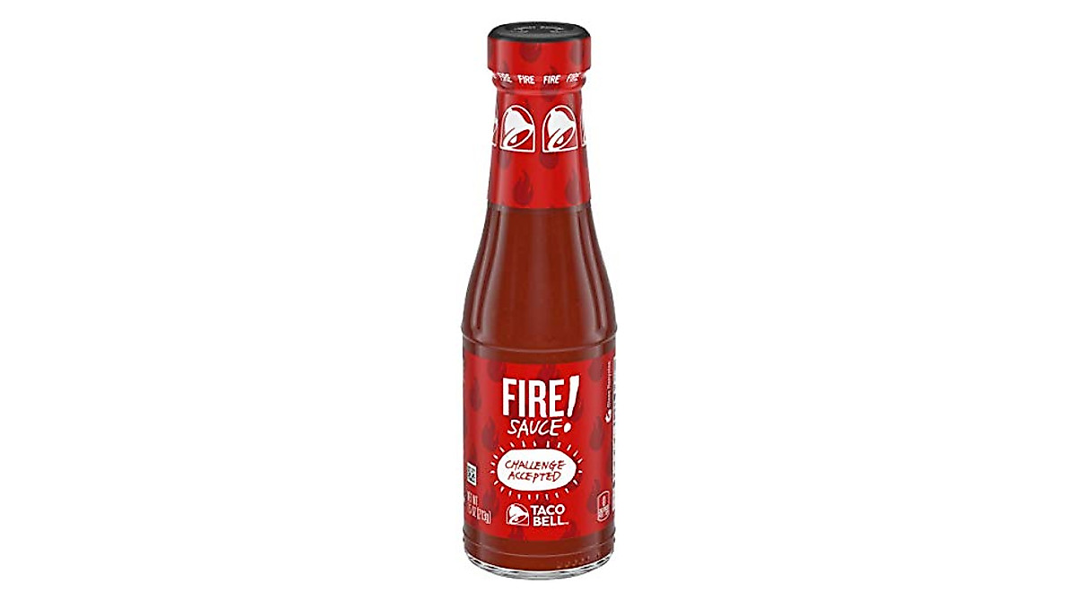 Taco Bell Fire Sauce Glass Bottles 3-Pack - Authentic Fiery Flavor