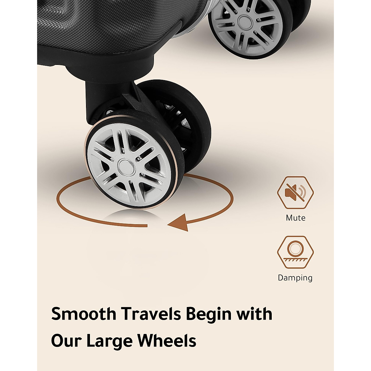 LUGGEX 26 Inch Luggage with Aluminum Frame, 72L Polycarbonate Zipperless Checked Luggage, Black Hard Shell Suitcase 4 Metal Corner