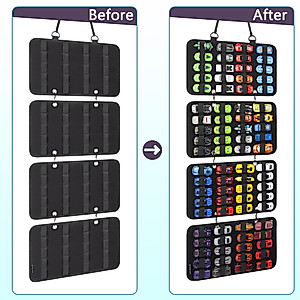 KISLANE Hanging Display Case for Hot Wheels, Storage Compatible with Hot Wheels Toy Car Hanging Storage Organizer Fit for 80 Hotwheels Cars, Matchbox Car, Kids Toy Car Hanging Over The Wall