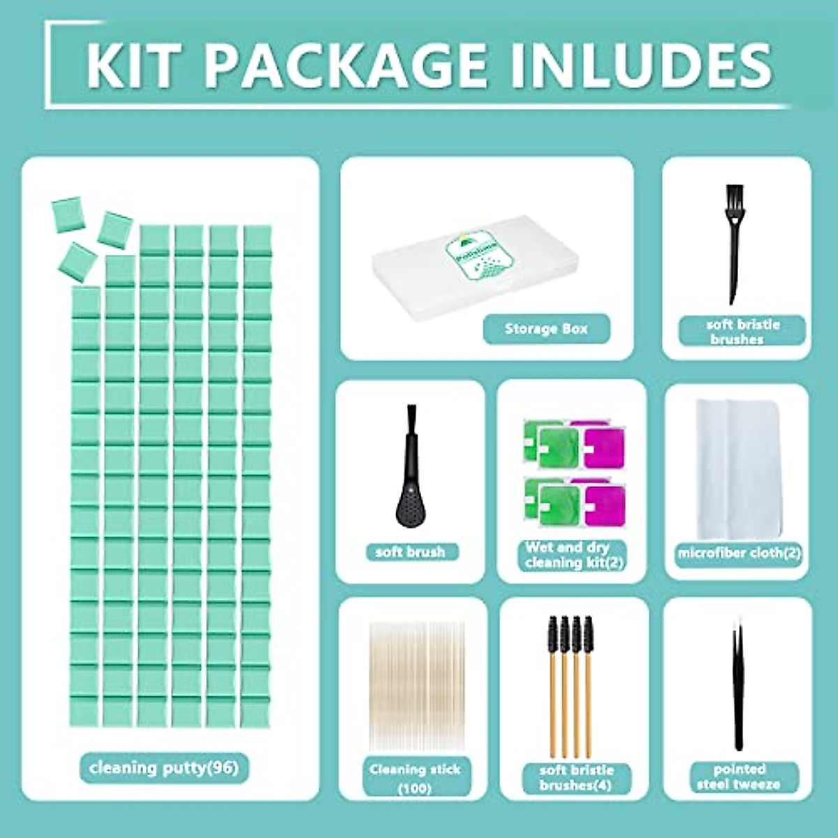 203PCS Airpod Cleaner Kit,iPhone Charge Port Cleaning kit,Airpods Earbud Cleaning Putty, Remove Ear Wax,Phone Phone Cleaning kit,for Airpods Charging Case/Headphones/Phone/Earbuds/Camera