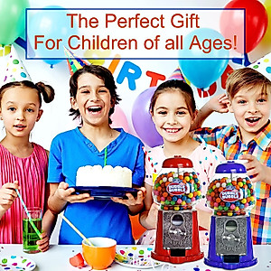 Gumball Machine For Kids 9" - Candy Dispenser Machine - Coin Operated Double Bubble Bubble Gum Machine And Toy Bank - Mini Gumball Machine Holiday Christmas Gift Toys For Girls and Boys