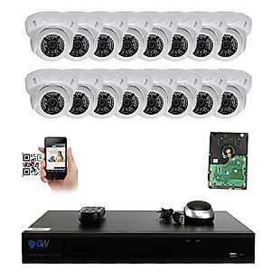 GW Security 16 Channel 4K NVR 5MP H.265 IP Surveillance Security Camera System with 16-Piece Super HD 1920P Weatherproof Microphone PoE Security Dome Cameras, AI Human Detection