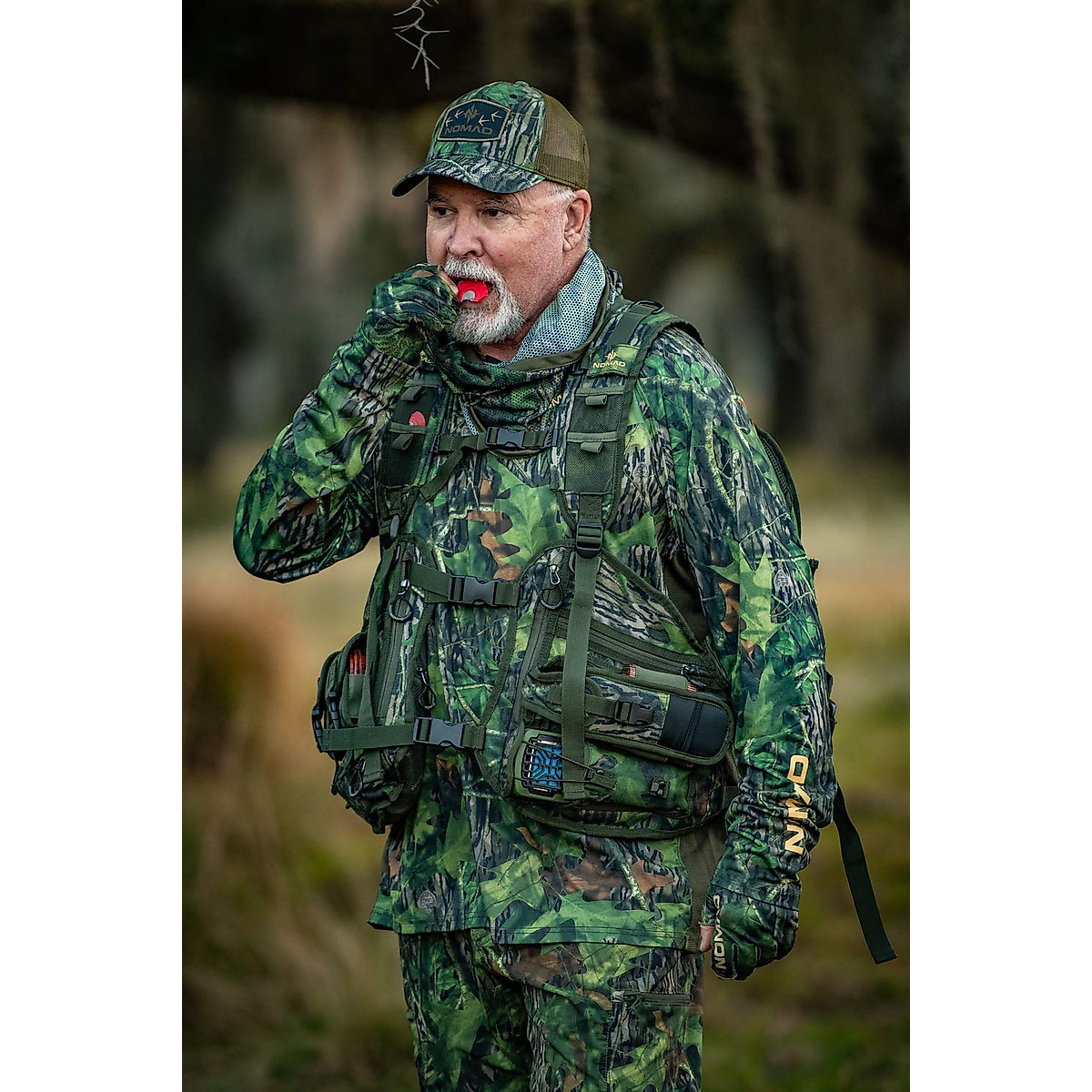 Nomad Mens Fingerless Turkey Glove | Camo Fingerless Hunting Glove, Mossy Oak Shadowleaf, Large-X-Large