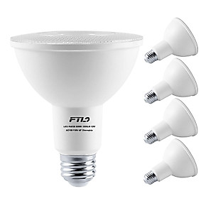 FTL PAR30 LED Bulb 3000K Warm White Long Neck Flood Light Dimmable 12W 1300lm E26 40 Degree 75W Halogen Spot Replacement for Outdoor Indoor Recessed Can Lighting 4-Pack
