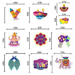 40pcs Diwali Hanging Decorations, No-DIY Happy Diwali Decorations for Home House, Deepavali Party Decorations, Indian Festival Diyas for Diwali Rangoli Decoration Lights Hanging Swirls cocomigo