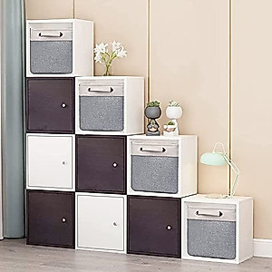 Kntiwiwo Cube Storage Bins 10.5” x 10.5 x 11” Cloth Baskets for Storage with Handles for Shelf, Closet, Nursery, Office Organizer, Set of 6