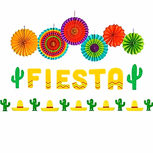 Set of 3 JeVenis Fiesta Banner Cactus Garlands Cinco De Mayo Banners Fiesta Party Decorations for Wedding Birthday Baby Shower Party