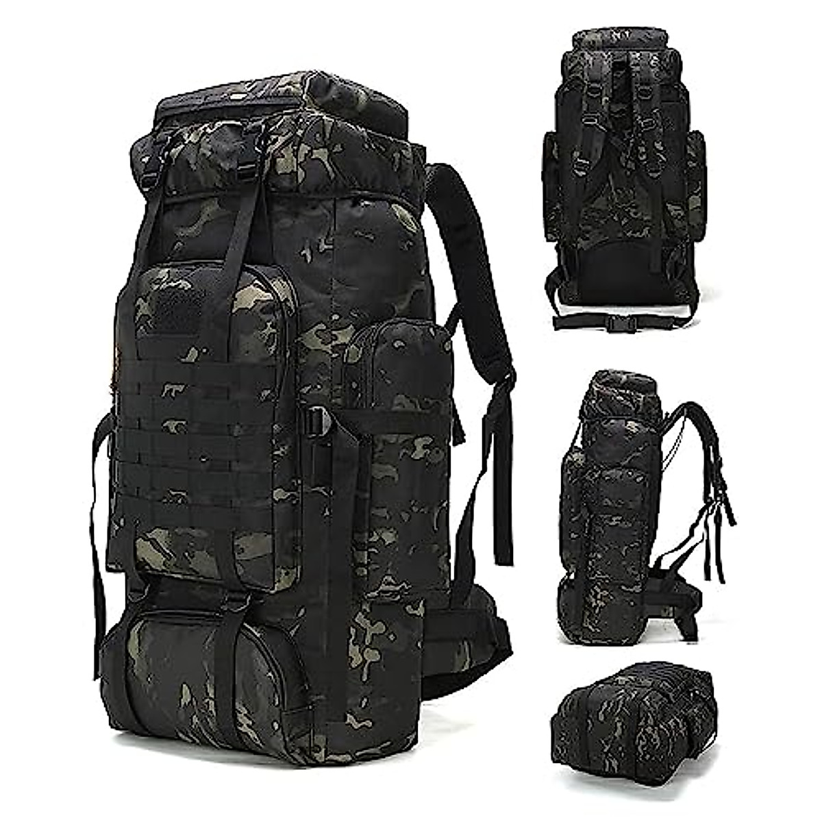 70L Camping Hiking Military Tactical Backpack Outdoor Water-Repellent Adjustable Sport Bags