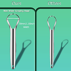 Tongue Scraper,Medical Grade Tounge Scraper Cleaner,Stainless Steel 100% BPA Free Metal Tongue Scrapers,Fights Bad Breath,Great For Oral Hygiene,Tongue Cleaners For Adults And Kids(Pack Of 2)
