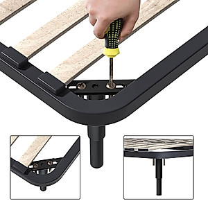 Dikeo 4 Pcs Adjustable Metal Bed Frame Support Leg, Bed Support Legs 7.08" - 13", Bed Support Legs for Wood Slats, Bed Replacement Legs, Adjustable Bed Legs Replacement 881Ibs/400kg