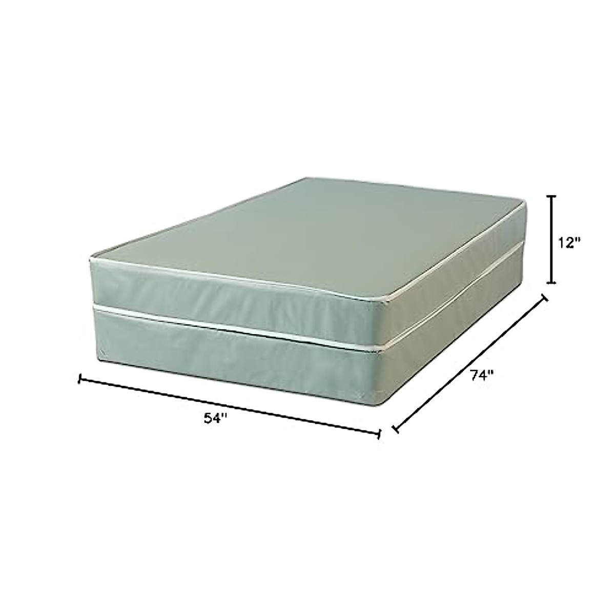 Mattress Solution 8-Inch Firm Double sided Tight top Waterproof Vinyl Innerspring Mattress and 4" Wood Traditional Box spring Set, Full