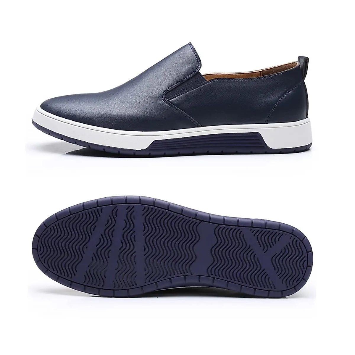 BSROT Men's Casual Oxford Shoes Lace-up Dress Shoes Comfortable Fashion Sneakers Blue 7US