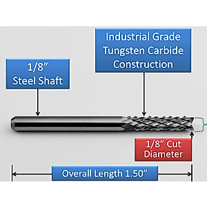 Grout Removal Tool Tile Cutting Bit Variety Set 1/8-Inch, 3/32-Inch, 1/16-Inch