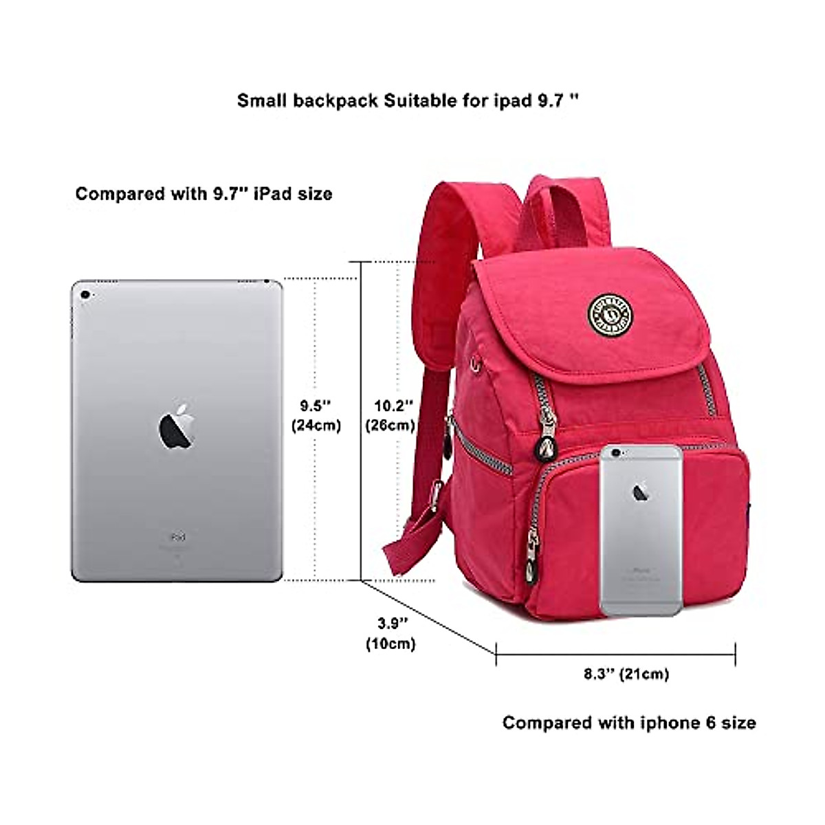 Echofun Nylon Mini Casual Waterproof Backpack Shoulderbag Rucksack Travel Bag Daypack for Girls Womens