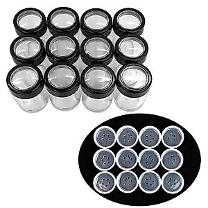 (Quantity: 12 Pieces) Beauticom 10G/10ML Acrylic Transparent Cylinder Sifter Container Jar with Clear Lid Window