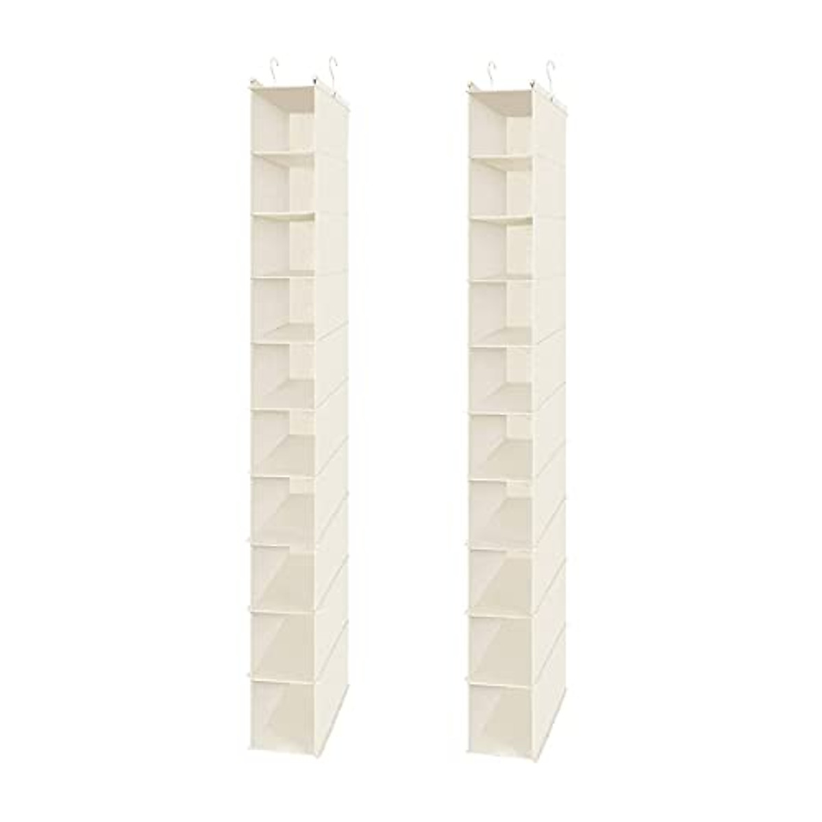 MAX Houser 10-Shelf Hanging Shoe Shelf Organizer, Hanging Shoe Storage for Closet,Pack of 2(Beige)
