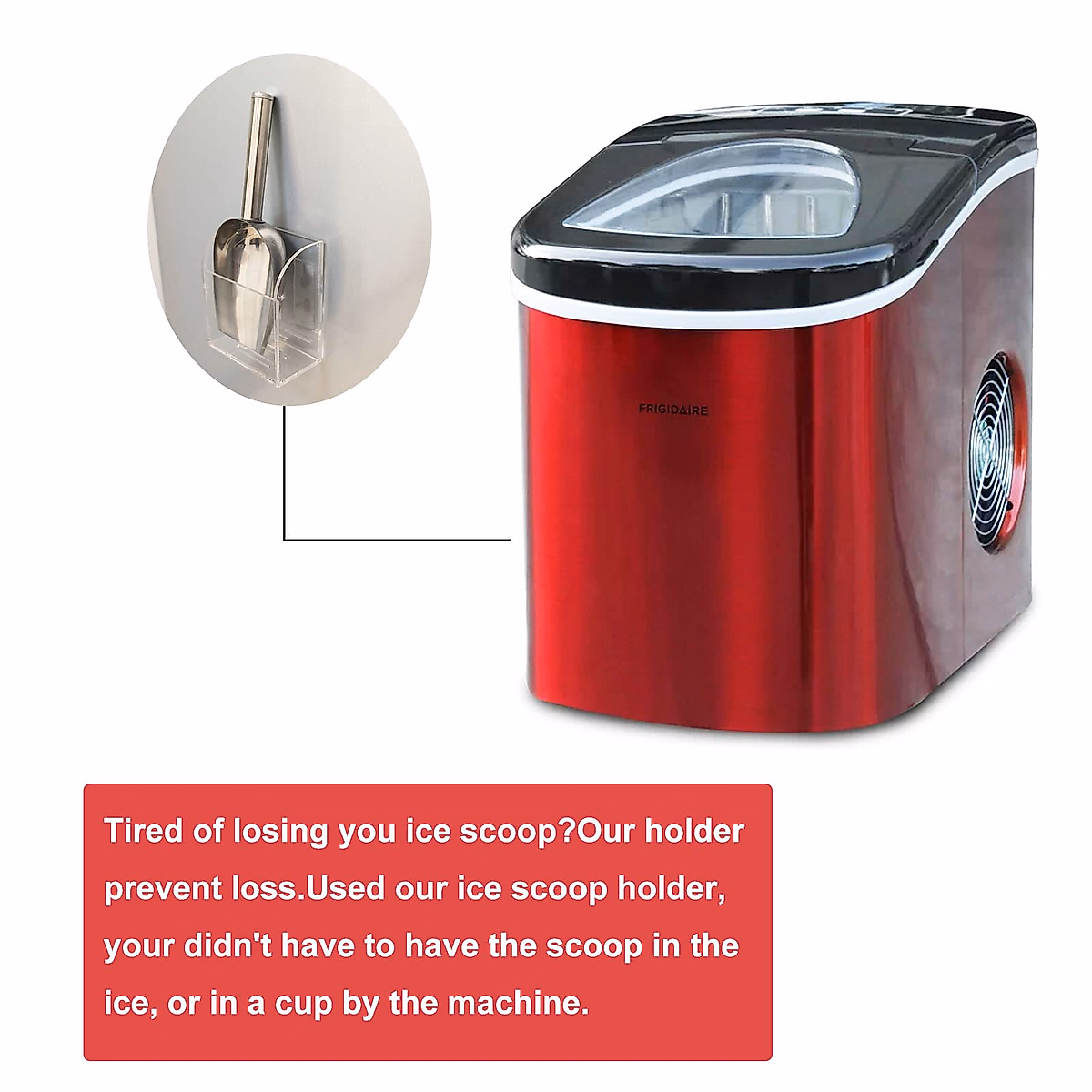 PIAOLGYI Ice Scoop w/Ice Scoop Holder for Ice Machine,Ice Scoop for Freezer Scooper Accessory Compatible with Ice Maker