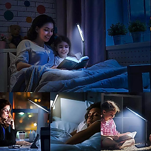 JOSTIC LED Desk Lamp with Wireless Charger, USB Charging Port, Desk Lighting with 10 Brightness, 5 Color Modes, Dimmable Eye Caring Reading Desk Light for Home Office, Touch Control, Auto Timer, Black
