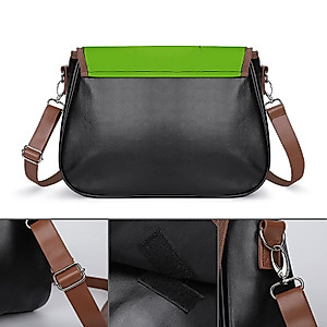 Colored Hand Sketch Frogs Women's PU Leather Purses Soft Crossbody Bag Shoulder Handbags