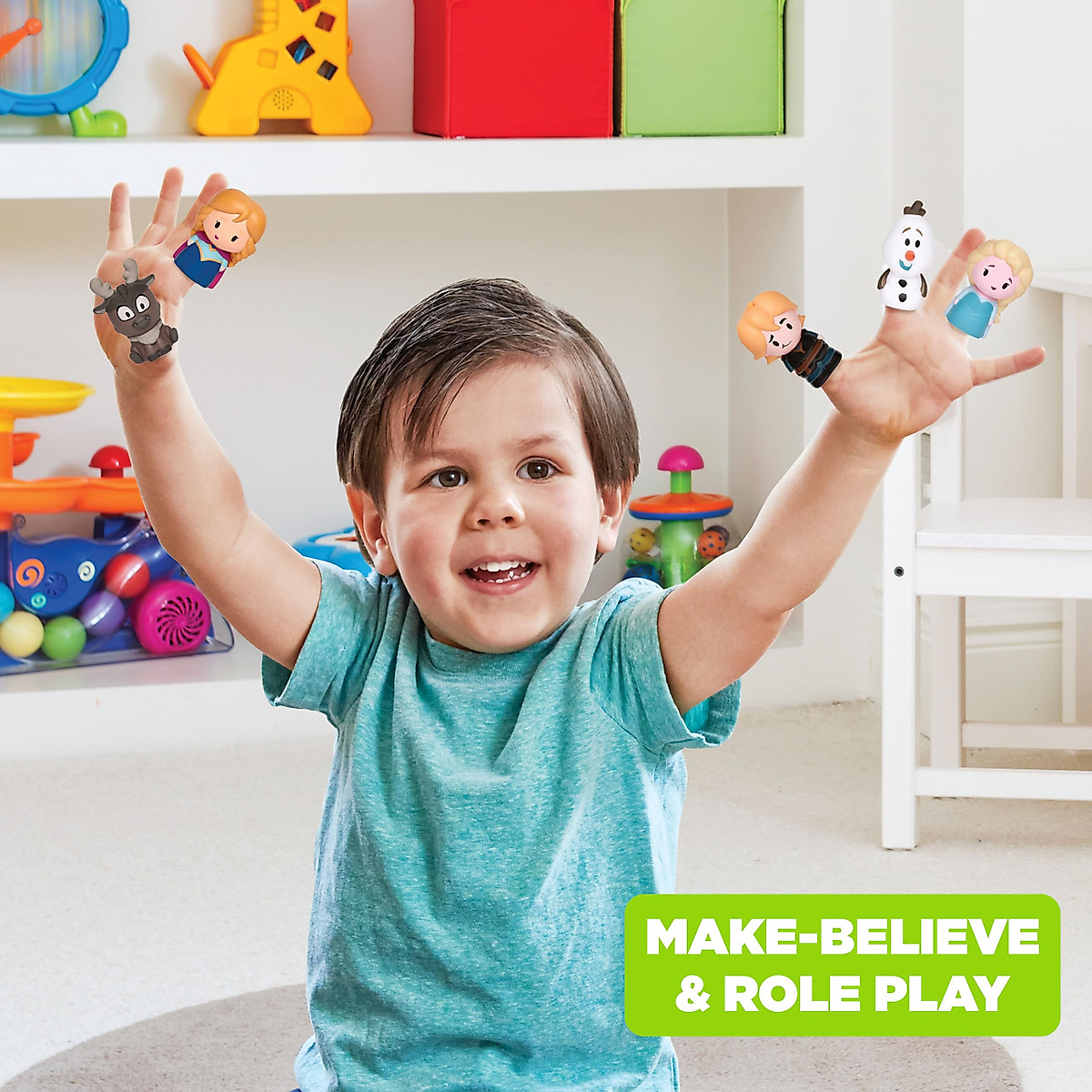 Disney Frozen Bath Finger Puppets, 10 Pc - Party Favors, Educational, Bath Toys, Story Time, Beach Toys, Playtime, Stocking Stuffer