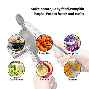 Potato Ricer,Ricer For Mashed Potatoes,Spaetzle Maker With 3 Interchangeable Discs, Potato Ricer Stainless Steel Creates Smooth Mashed Potato,Spaetzle Press,Potato Squeezer,Passatelli Maker