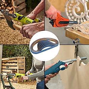 1/2" x 18" Zirconia Sanding Belts for Belt Sander, 32PCS 8 Each of 40/60/80/120 Assorted Grits, 1/2 x 18 Inch Sanding Belts for Air Belt Sander, Woodworking, Metal Polishing, Derusting, 32-Pack