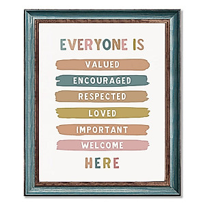 Everyone Is Welcome Here, Boho Classroom Decor, Classroom Poster, Educational, Diversity Sign, Back To School Welcome Sign, Inclusive Art Decor, Unframed (8X10 INCH) (8X10 INCH)
