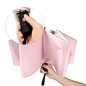 Shinok Travel Umbrella Compact Folding Sun Umbrellas Lighweight Auto Open Close for Women Parasol Pink