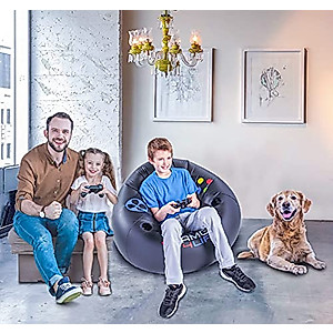 Tribello Inflatable Video Gaming Chair for Kids, Teens Cool Game Chair ,Xbox Chair, Perfect for Game Rooms,Video Games or Relaxing, Family Movie Nights,Dorms, Parties,