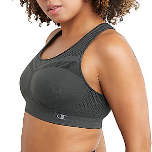 Champion, Infinity Racerback, Moderate Support, Seamless Sports Bra for Women, Asphalt, Large