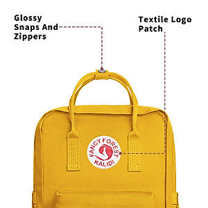 KALIDI Casual Backpack for Women,15 Inches Laptop Backpack Classic Camping Rucksack Travel Outdoor Daypack College Bag Yellow