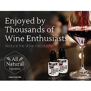 The Original Drop It Wine Drops, 4pk- USA Made Wine Drops That Naturally Reduce Both Wine Sulfites and Tannins- Can Eliminate Wine Headaches, Wine Allergies and Histamines- A Wine Wand Alternative