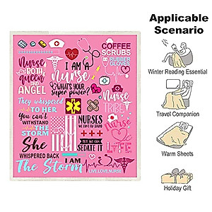 Nurse Gifts Nurse Week Gifts Throw Blanket,Nurse Gifts for Women,Nurse Appreciation Gifts,Nurse Gifts for Nursing Student Soft Fluffy Sherpa Warm Throw Blankets (H12,50"x 60")