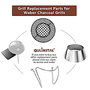 QuliMetal Grill Lid Holders for All Weber 18.5 Inches and 22.5 Inches Charcoal Kettle Grills, Slide a Side Lid Prop, 22 inch Grill Accessories
