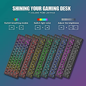RedThunder 60% Gaming Keyboard and Mouse Combo, Ultra-Compact 61 Keys RGB Backlit Mini Keyboard, Lightweight 7200 DPI Honeycomb Optical, Wired Gaming Set for PC MAC PS5 Xbox Gamer(Black)