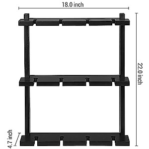 MyGift Wine Glass Rack - Wall-Mounted Black Wood Stemware Rack, 12 Glassware Holder Rack, Wine Glasses Storage Hanger for Bar Kitchen