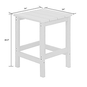 WestinTrends Outdoor Side Table, All Weather Poly Lumber Adirondack Small Patio Table Square End Table for Pool Balcony Deck Porch Lawn Backyard, Pacific Blue